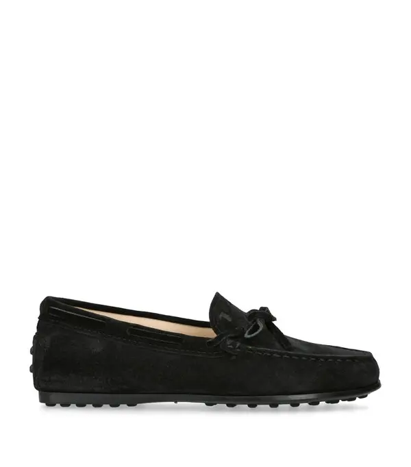 TOD'S Suede City Gommino Driving Shoes - Black