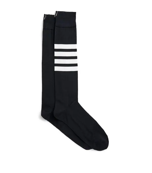 Thom Browne Cotton-blend 4-bar Over-the-calf Socks - Navy