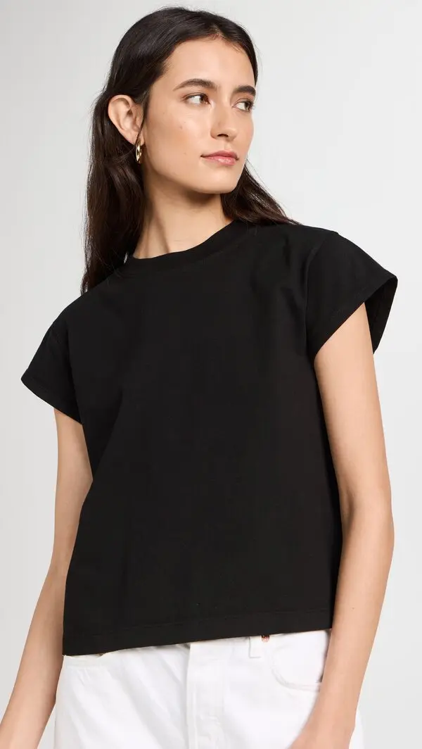 AGOLDE Bryce Cap-sleeve T-shirt - Black