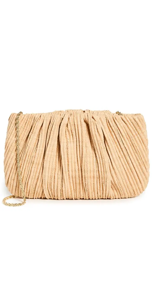 LOEFFLER RANDALL Brit Flat Pleated Pouch - Natural