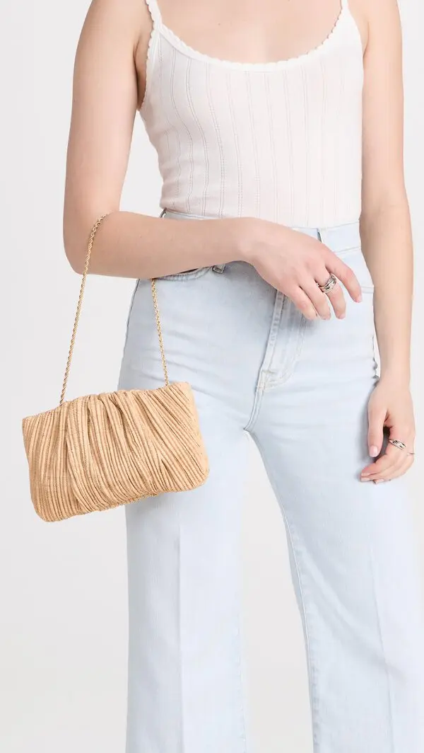 LOEFFLER RANDALL Brit Flat Pleated Pouch - Natural