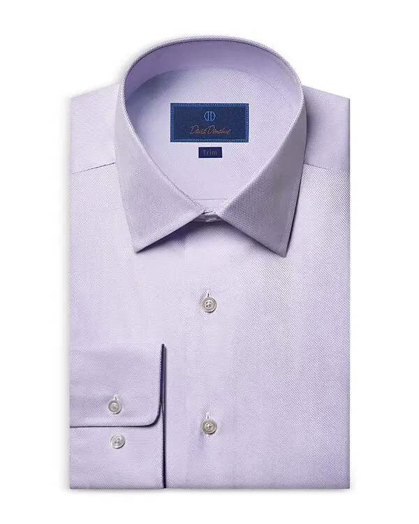 David Donahue Trim Fit Royal Oxford Dress Shirt - Lilac