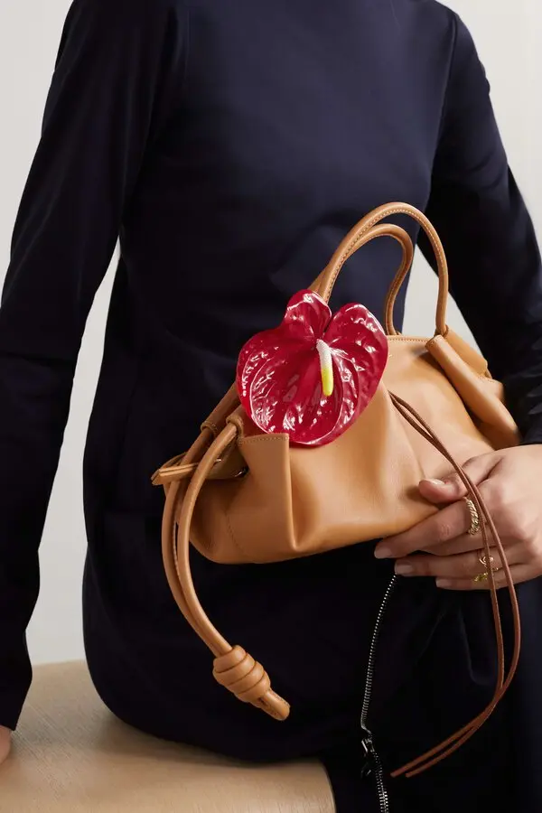 Loewe Anthurium Pu And Leather Bag Charm - Red | Editorialist
