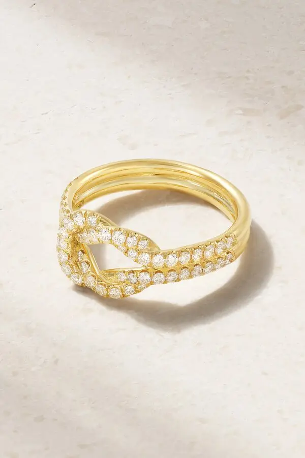 ANITA KO Knot Diamond Ring - Gold