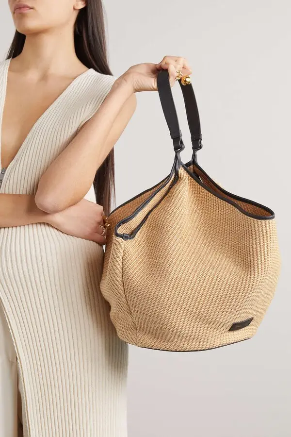 Khaite Lotus Raffia Tote