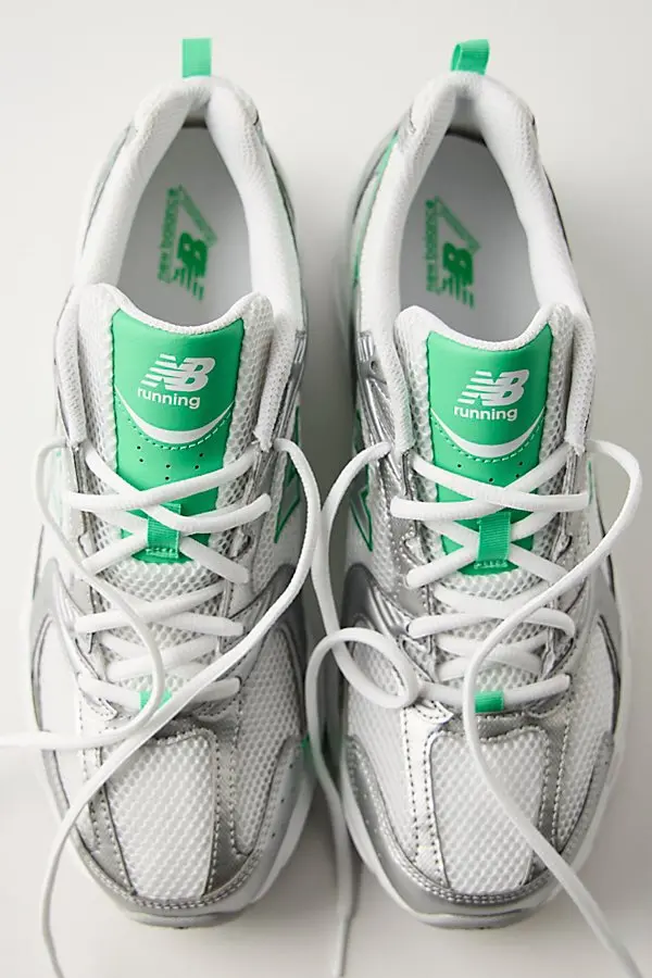 NEW BALANCE 530 Lace-up Sneakers - Silver Metallic/green