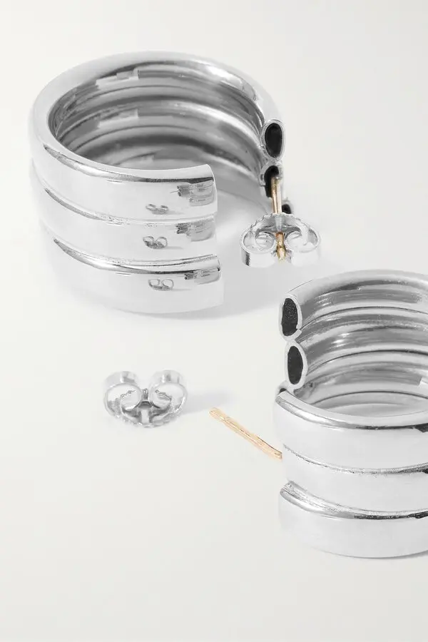 LAURA LOMBARDI Mini Grazia Platinum-plated Recycled Hoop Earrings