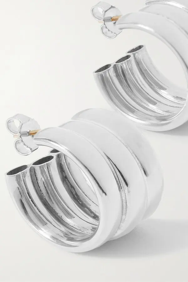 LAURA LOMBARDI Mini Grazia Platinum-plated Recycled Hoop Earrings