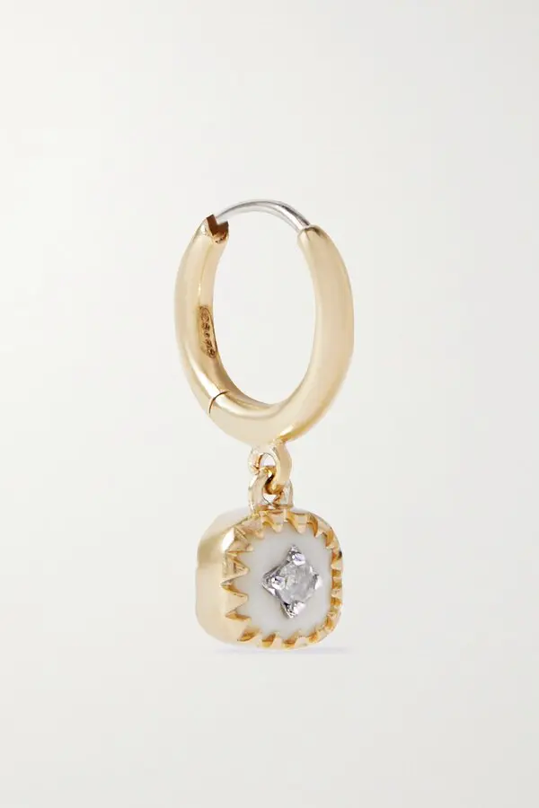 Pascale Monvoisin Pierrot Diamond Single Hoop Earring - Gold