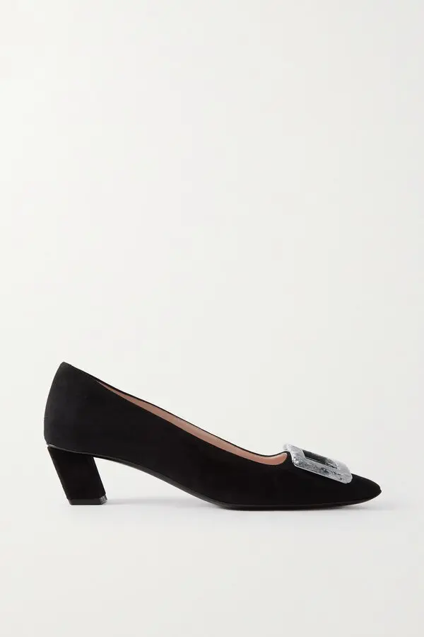 ROGER VIVIER Belle Vivier 45 Suede Pumps - Black