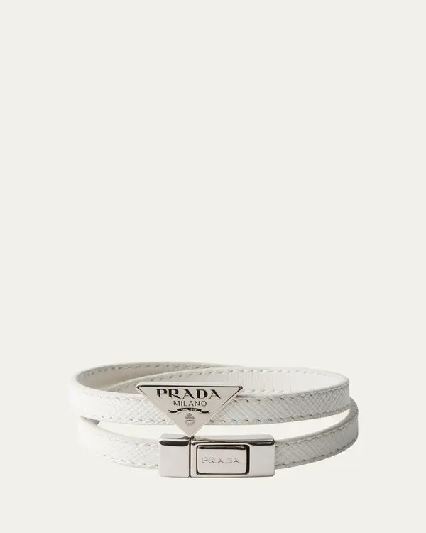 Prada Saffiano Leather Bracelet - White