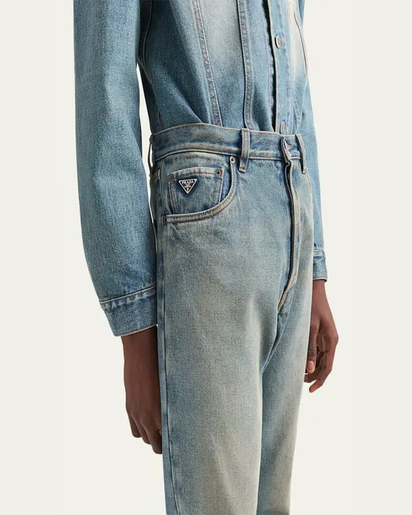 Prada Light Wash Denim Jeans - Light Blue