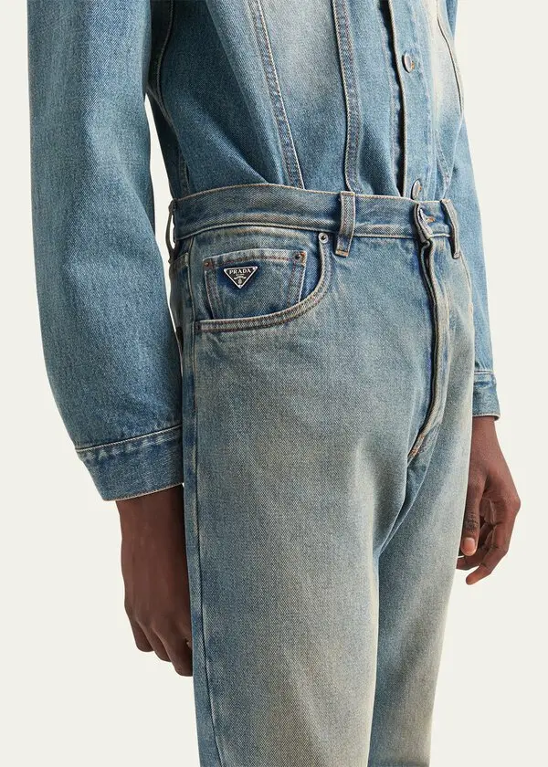 Prada Light Wash Denim Jeans - Light Blue