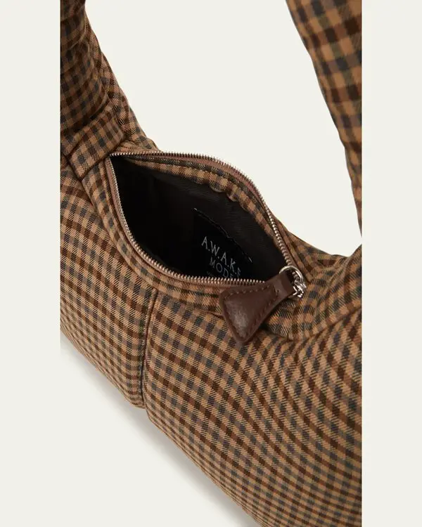 A.W.A.K.E. Mode Mia Gingham Knot Top-handle Bag