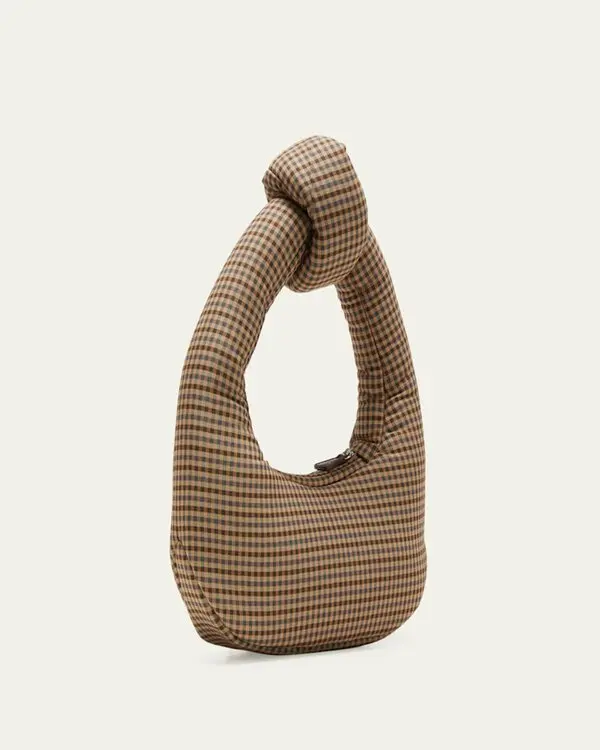 A.W.A.K.E. Mode Mia Gingham Knot Top-handle Bag