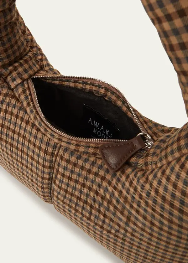 A.W.A.K.E. Mode Mia Gingham Knot Top-handle Bag