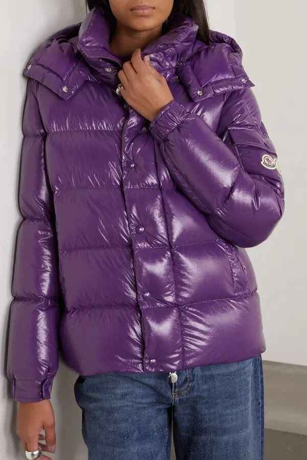 Moncler Maya Quilted Shell Down Jacket - Purple