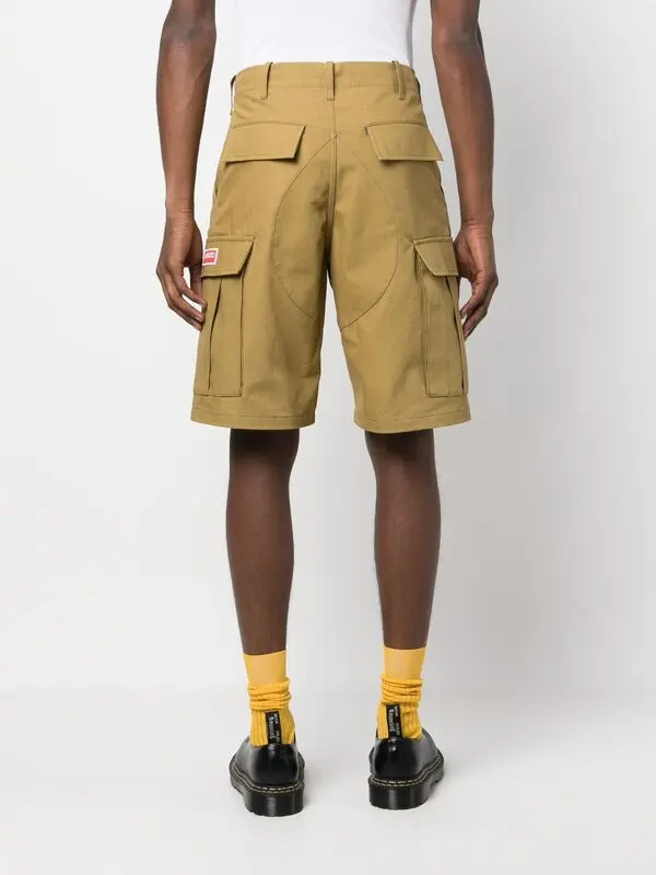 Kenzo Cotton Cargo Shorts - Green