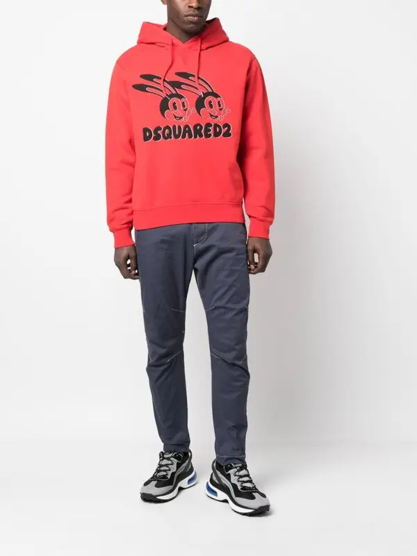 Dsquared2 Graphic-print Cotton Hoodie - Red