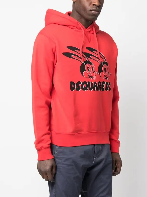 Dsquared2 Graphic-print Cotton Hoodie - Red