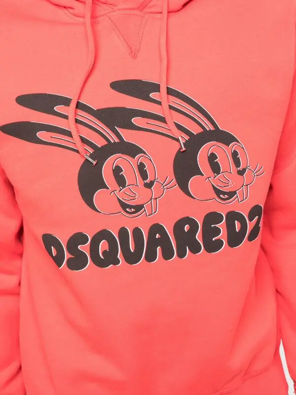 Dsquared2 Graphic-print Cotton Hoodie - Red