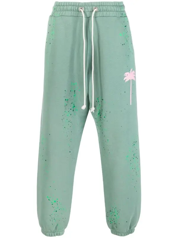 Palm Angels Paint-splatter Track Pants - Green