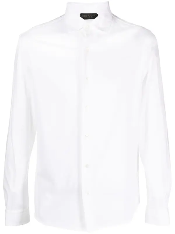 DELL'OGLIO Long-sleeve Cotton Shirt - White