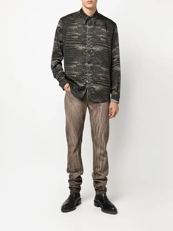 Roberto Cavalli Snakeskin-print Button-up Shirt