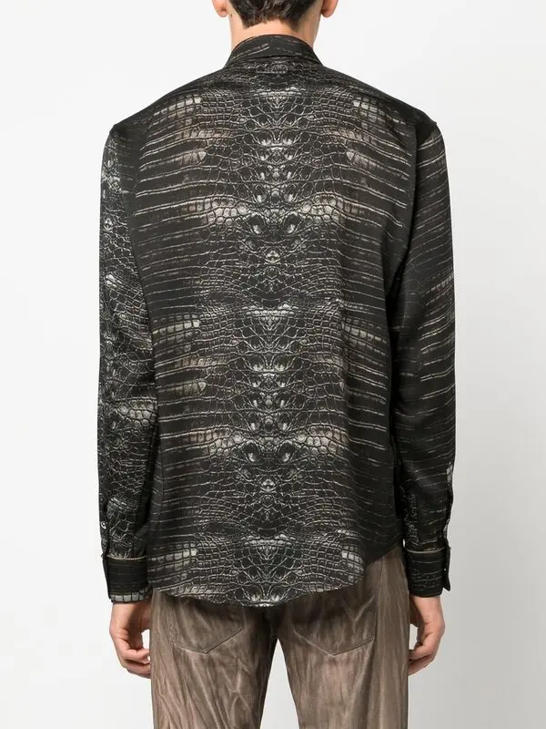Roberto Cavalli Snakeskin-print Button-up Shirt