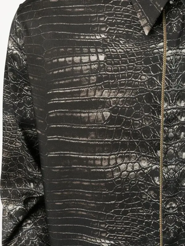 Roberto Cavalli Snakeskin-print Button-up Shirt