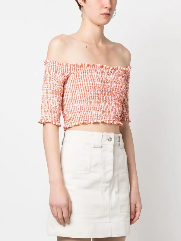 Kenzo Off-shoulder Gingham Top
