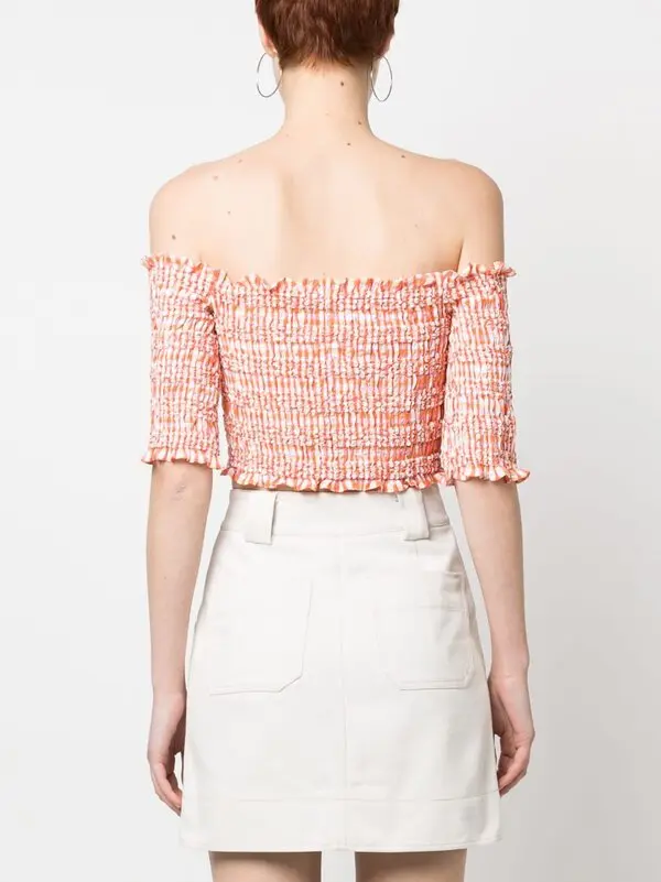 Kenzo Off-shoulder Gingham Top
