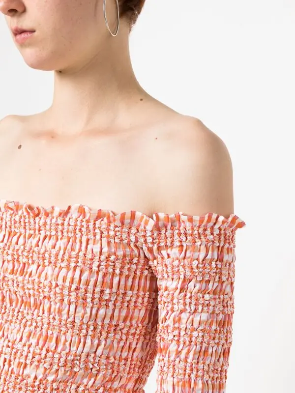 Kenzo Off-shoulder Gingham Top