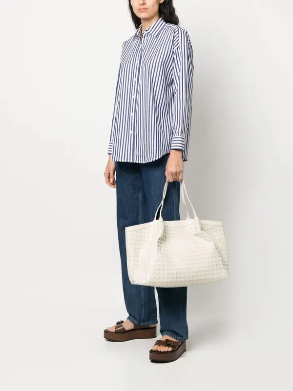 SERAPIAN Textured Leather Tote - Neutrals