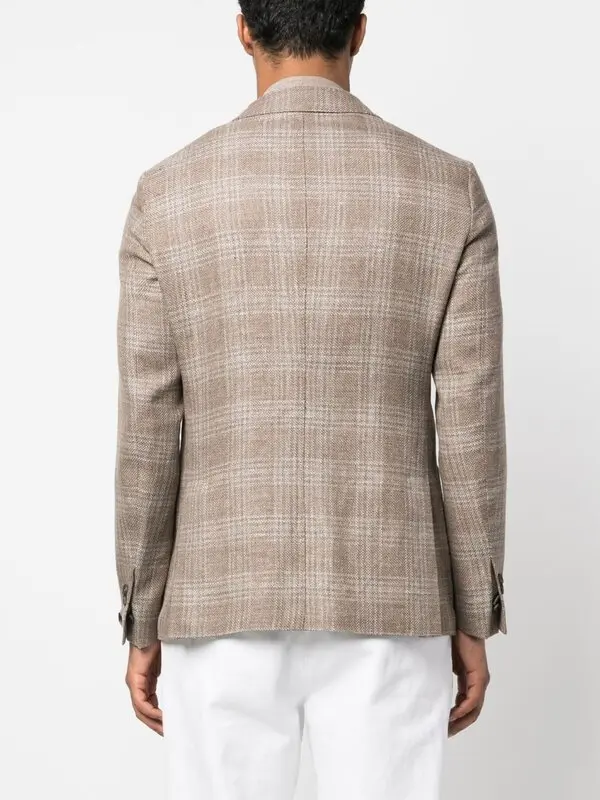 Corneliani Tonal Plaid Single-breasted Blazer - Brown