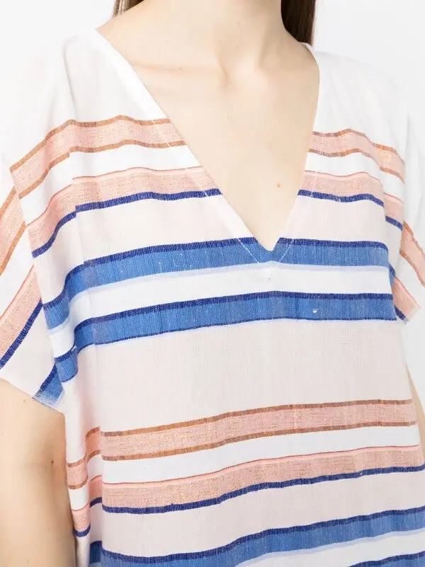 LEMLEM Horizontal-stripe Print Kaftan Dress