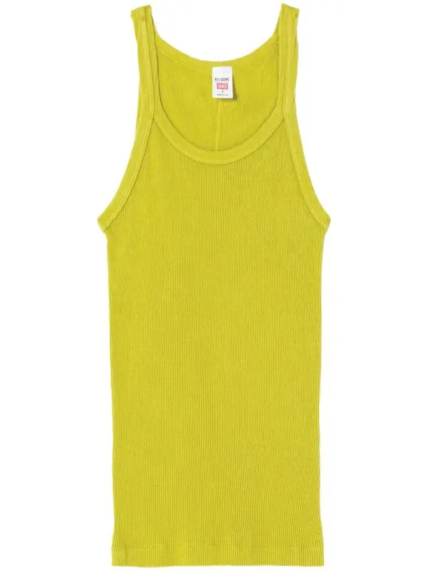 RE/DONE Ribbed-knit Tank Top - Green