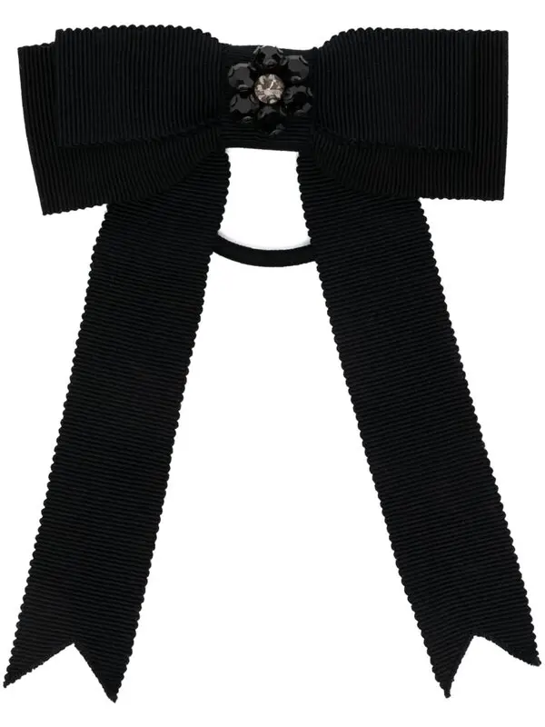 Erdem Crystal Flower Bow-detail Hair Tie