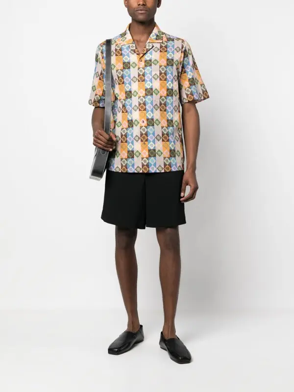 Nanushka Bodil Diamond Check-print Shirt - Orange