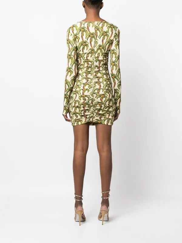 Roberto Cavalli Palm Tree Print Mini Dress