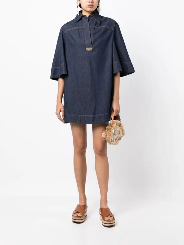 Zimmermann Denim Tunic-Style Dress In Blue - 40% Off | Editorialist