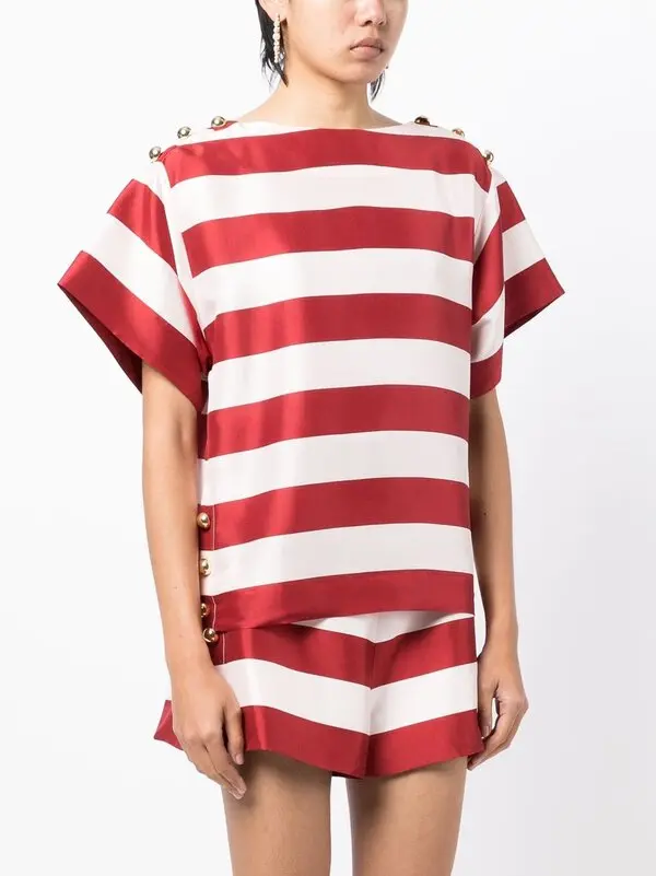 Zimmermann Striped Silk T-shirt