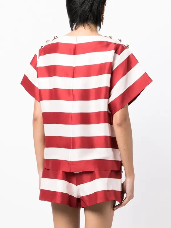 Zimmermann Striped Silk T-shirt