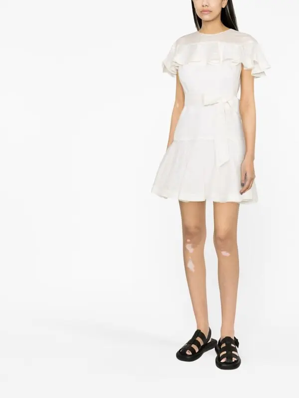 Sandro Frill-detail Pleated Mini Dress