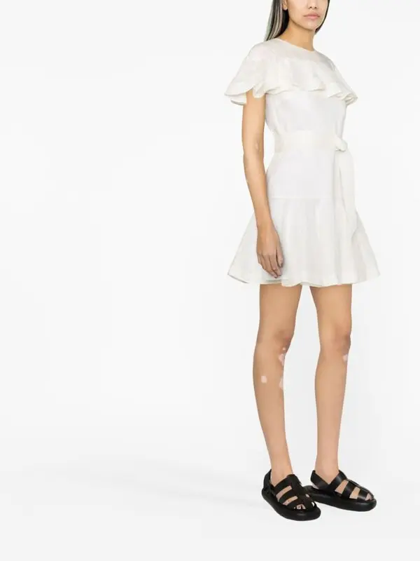 Sandro Frill-detail Pleated Mini Dress