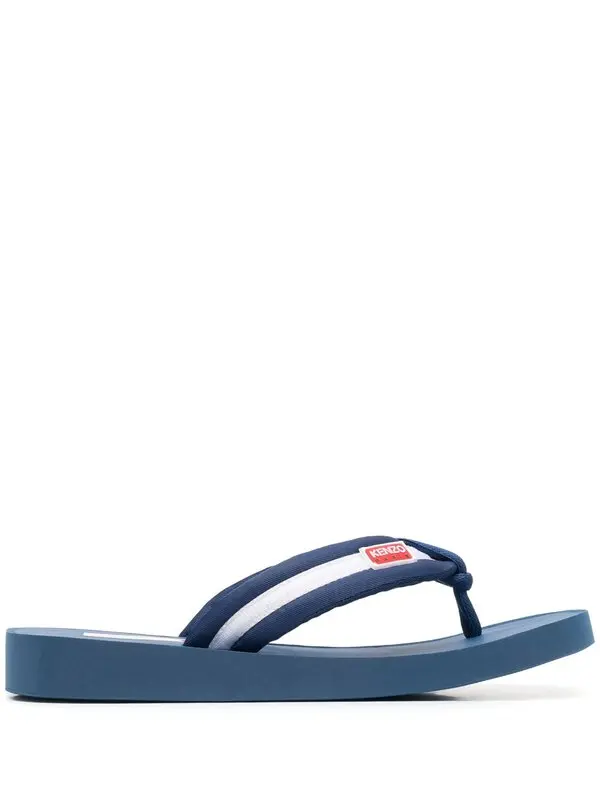 Kenzo Logo-patch Striped Flip Flops
