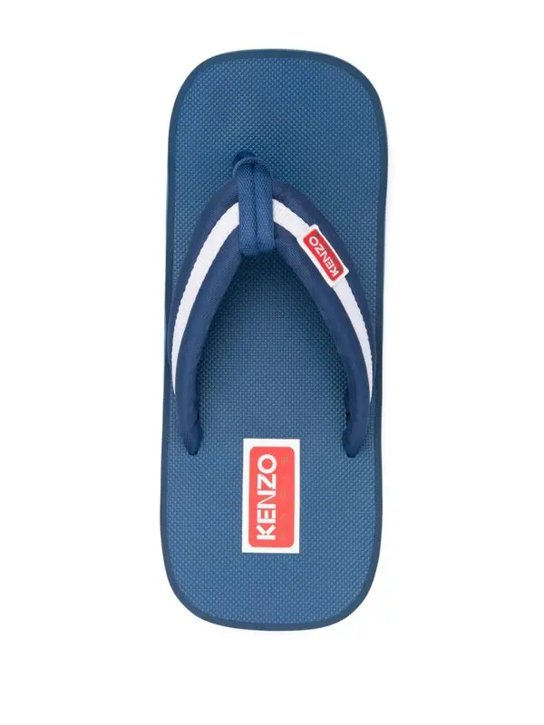 Kenzo Logo-patch Striped Flip Flops
