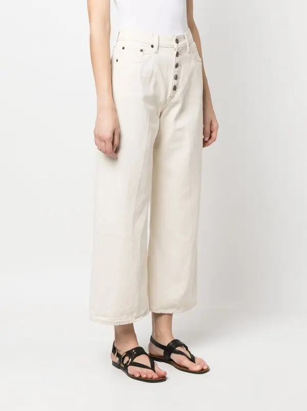 Polo Ralph Lauren Cropped Wide-leg Trousers - Neutrals