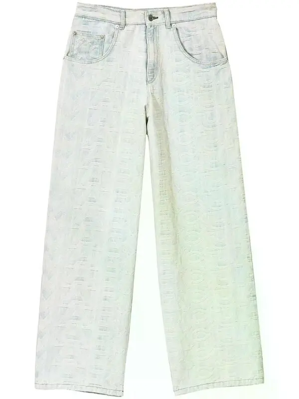 Marc Jacobs Monogram Wide-leg Jeans - Blue