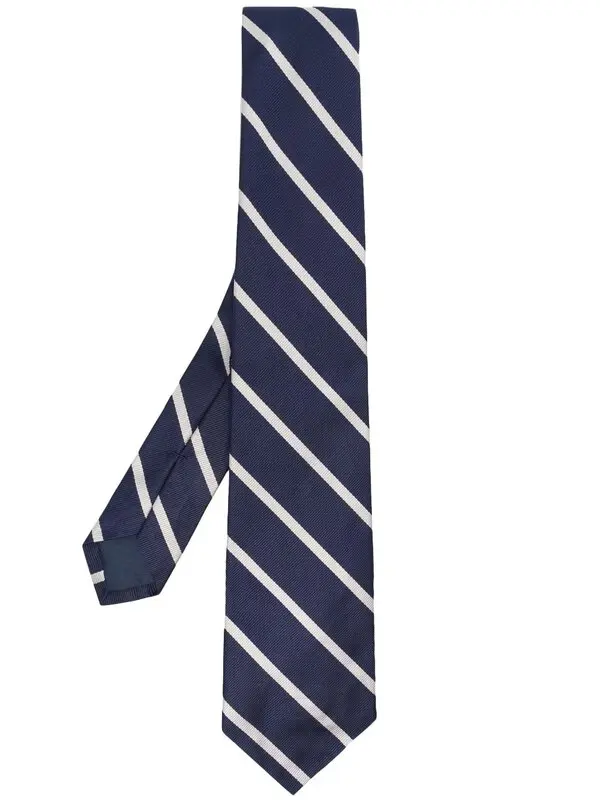 Polo Ralph Lauren Striped Repp Silk Neck Tie - Blue